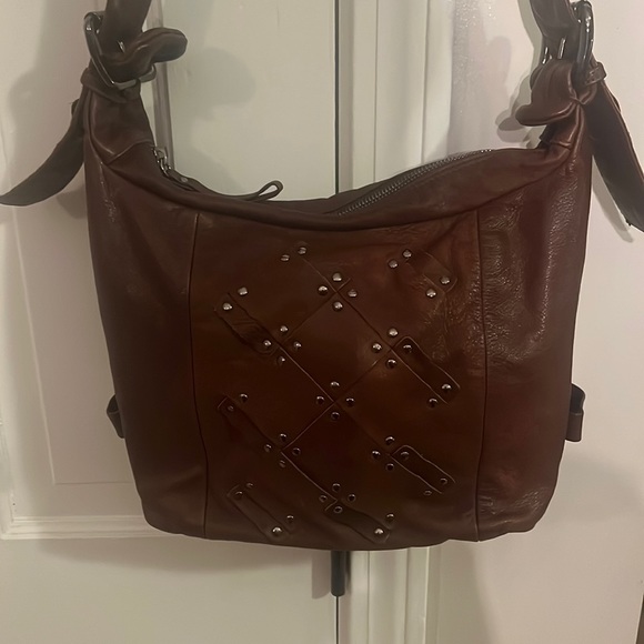 TOSCA BLU | Bags | Tosca Blu Collection Brown Leather Studded Shoulder ...